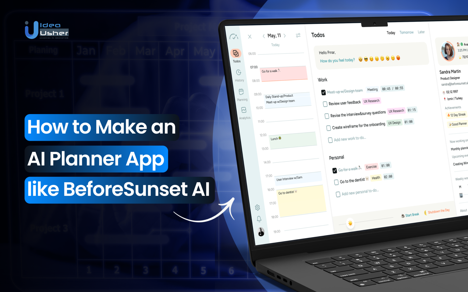 How to Make an AI Planner App like BeforeSunset AI - IdeaUsher